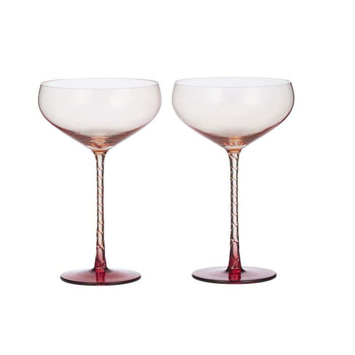 SOHO COUPE GLASSES - PEACH SET OF 2 – Bird and Bay